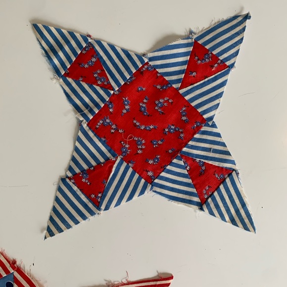 Antique | Other | Antique Flour Sack 4point Star Quilt Blocks In Like ...